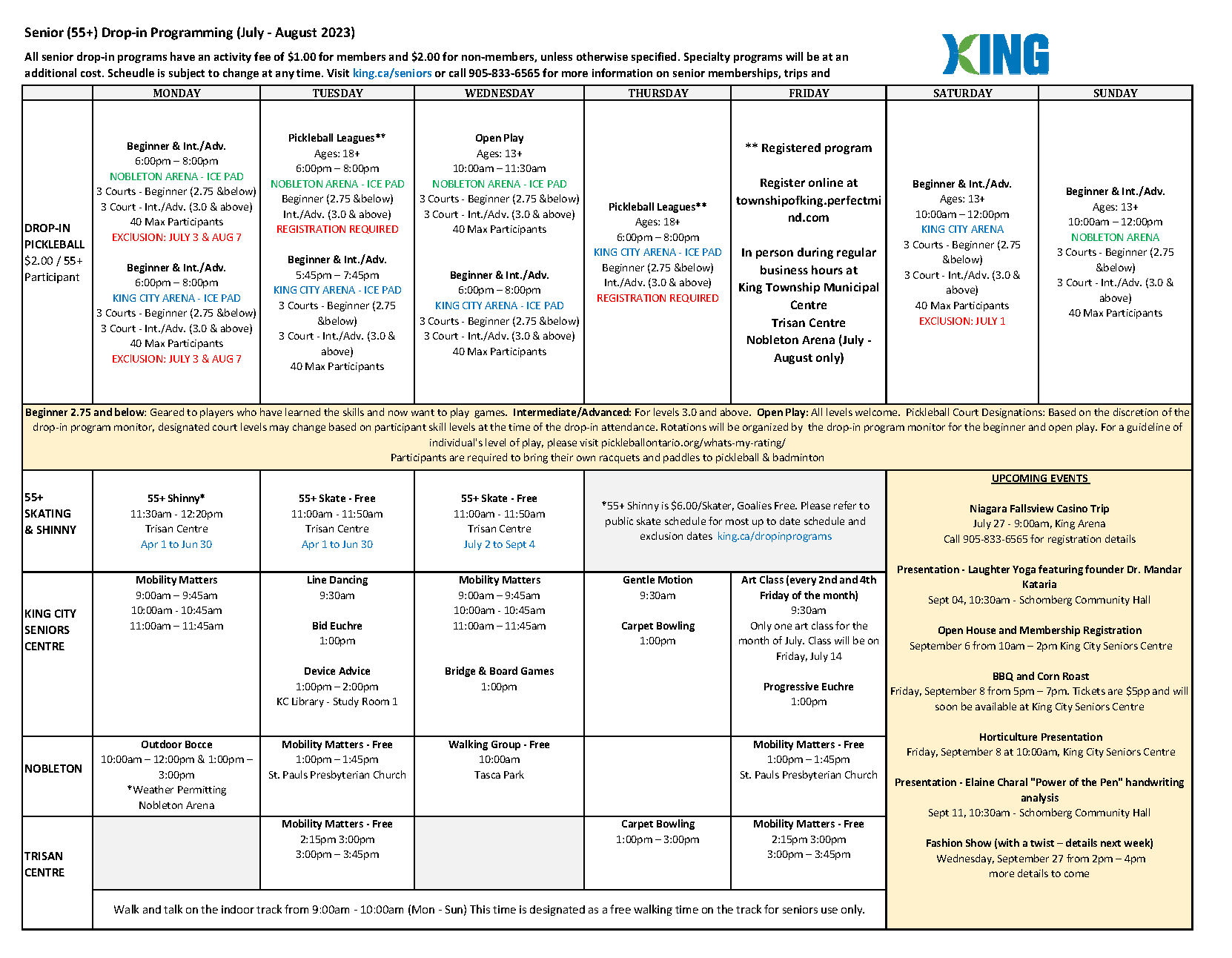 Seniors (55+) | Township Of King